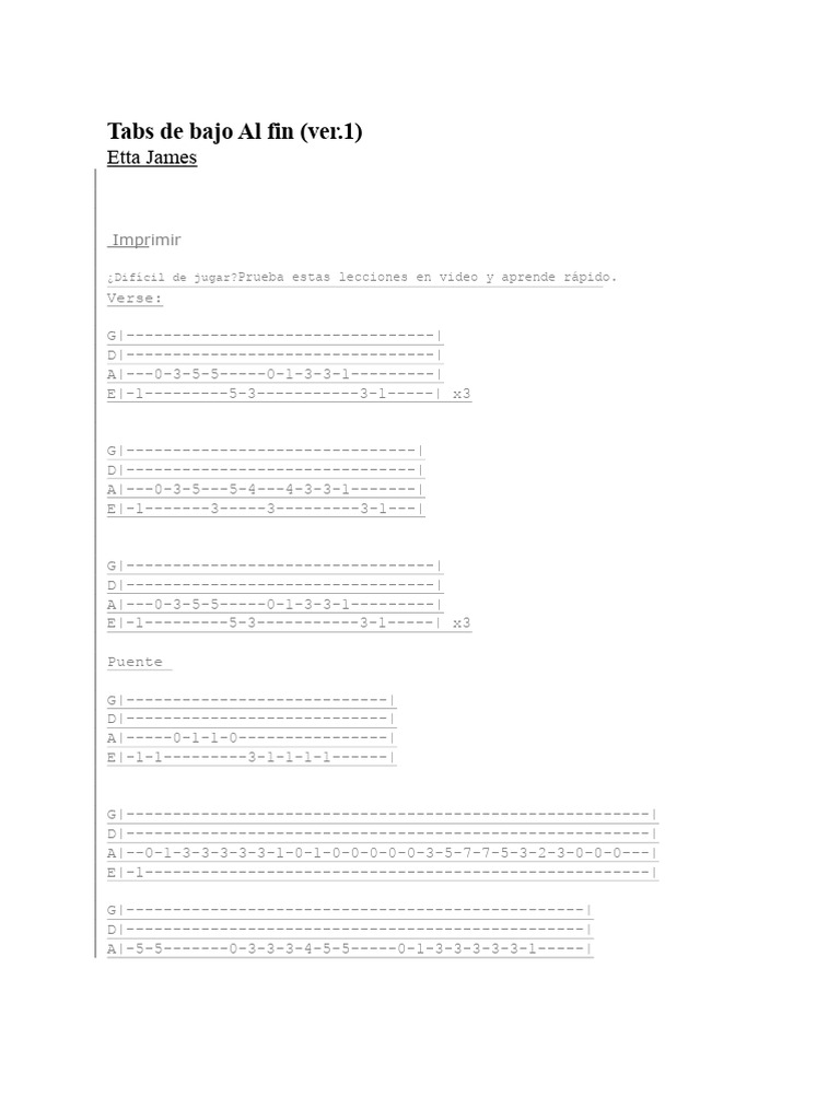 Tabs de bajo al fin | PDF