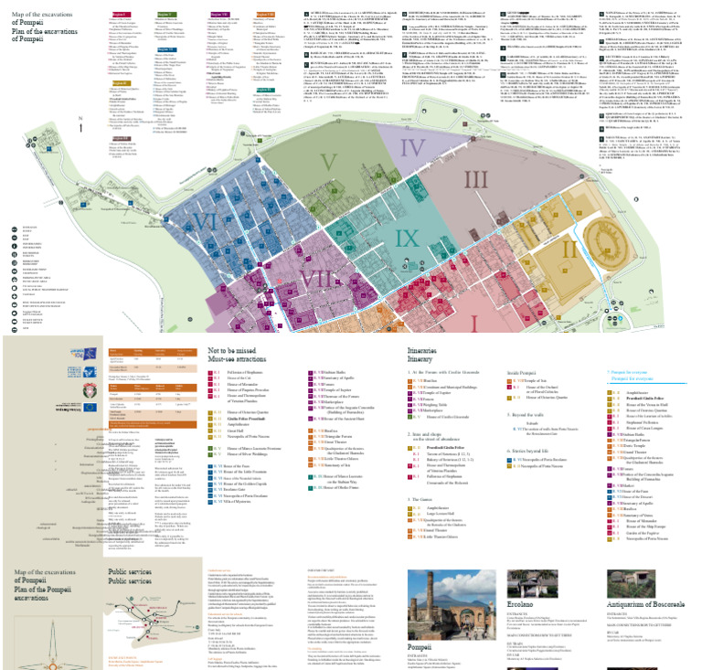 Excavation Map of Pompeii Sites | PDF | Pompeii