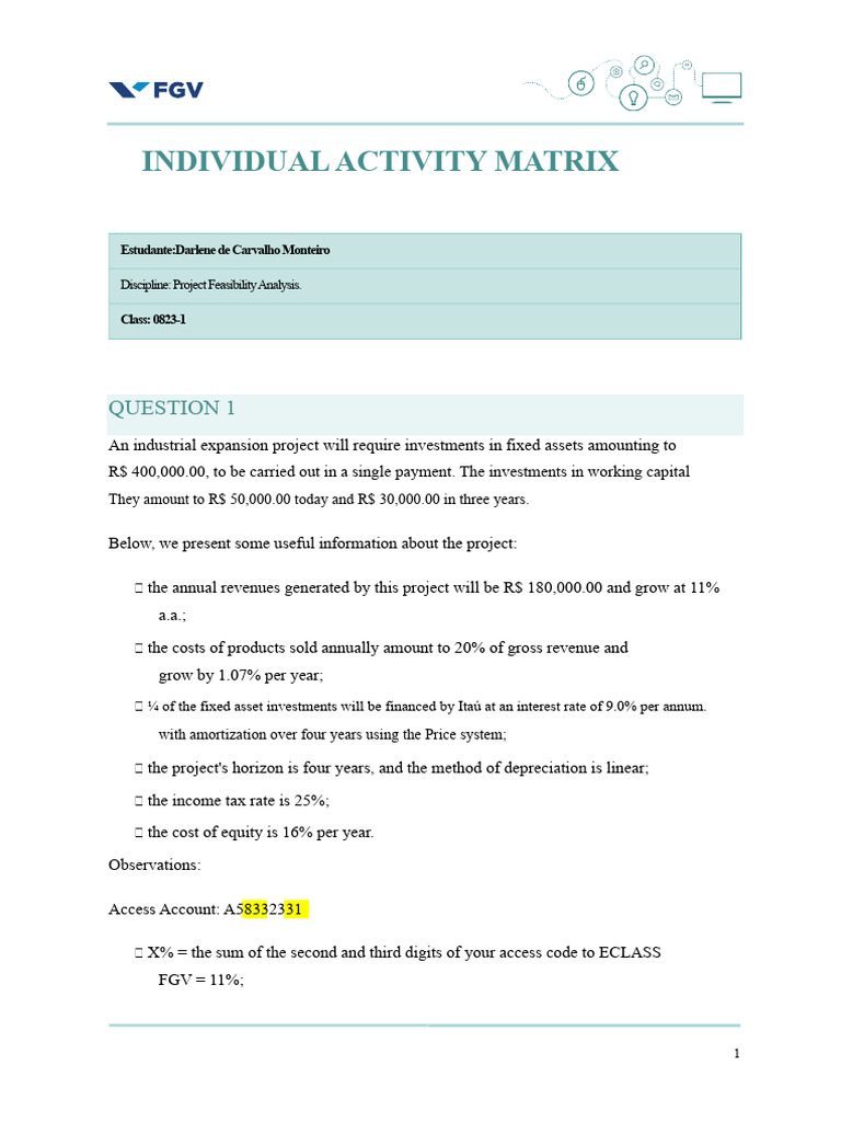 Project Feasibility Analysis Report | PDF | Net Present Value ...