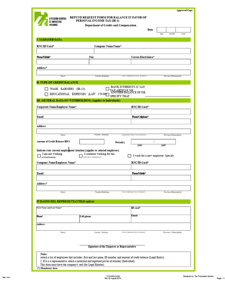 Refund Request Form for Tax Credit | PDF | Employment | Tax Refund