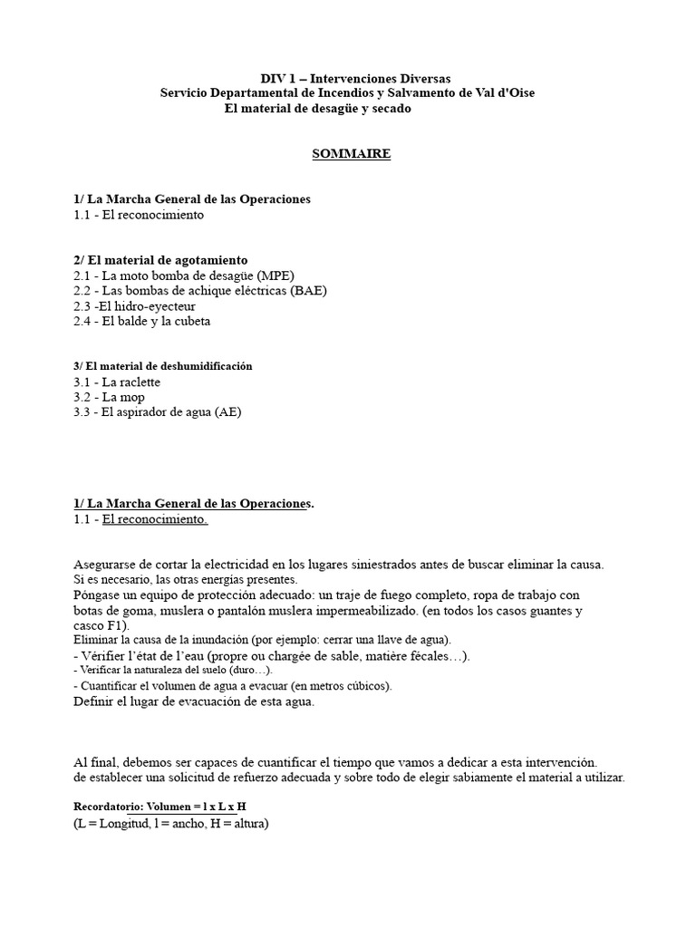 DIV 1 - El Material de Agotamiento y Desecación | PDF | Bomba | Agua