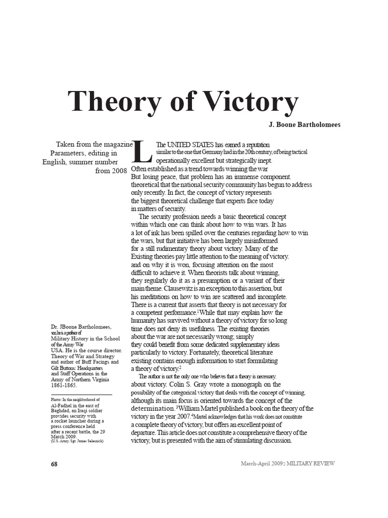 Theory of Victory.pdf | PDF | Military | Carl Von Clausewitz