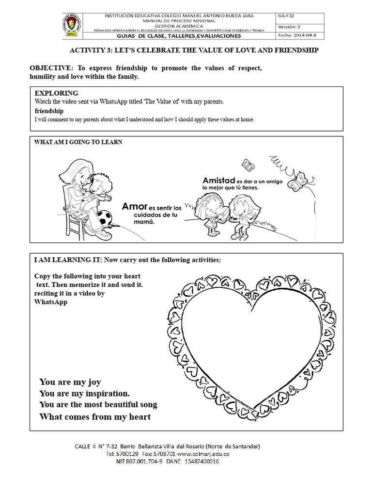 Let's Celebrate The Value of Love and Friendship | PDF
