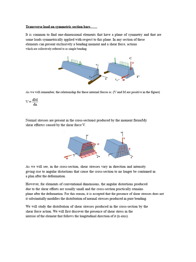 Shear Stress in Symmetric Beam Sections | PDF | Stress (Mechanics ...