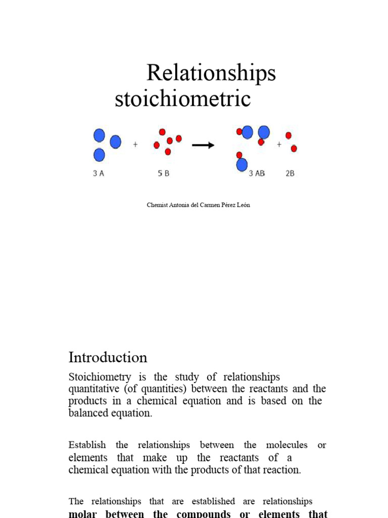 Introduction to stoichiometric relationships | PDF