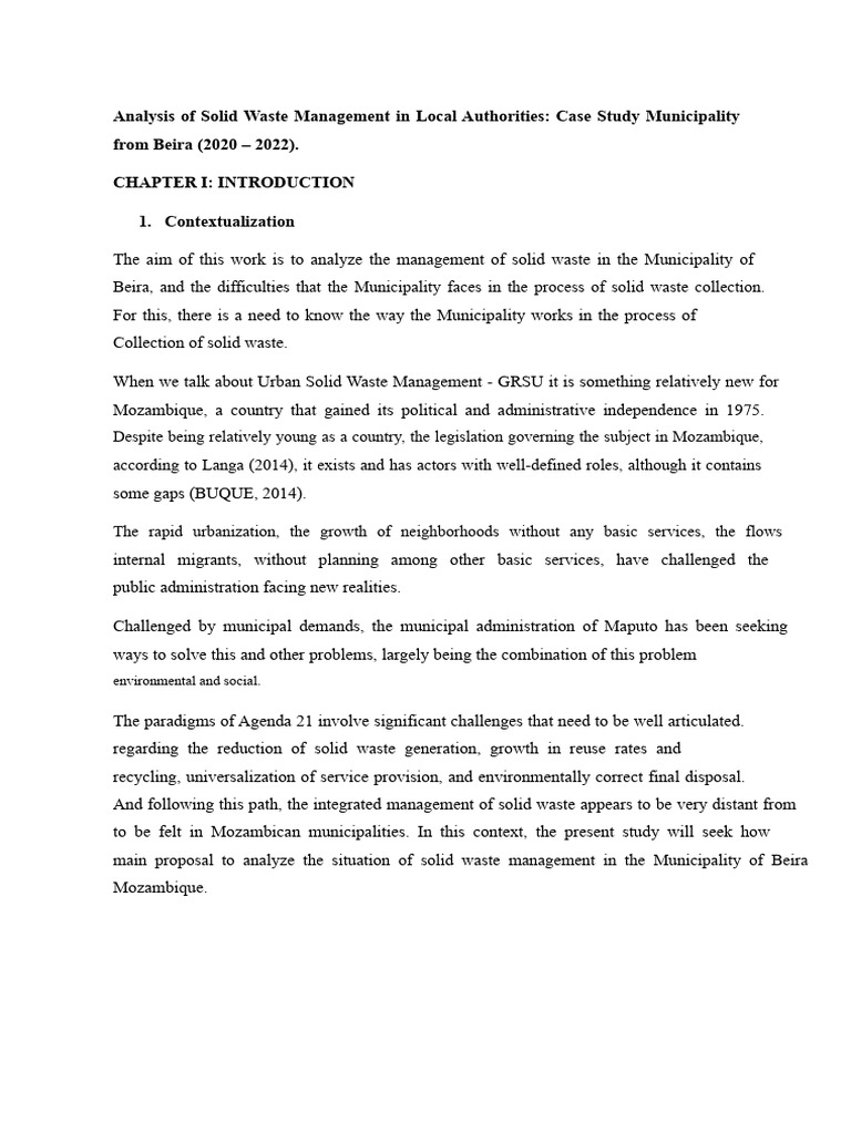 Analysis of Solid Waste Management in Local Authorities - Project-2 ...