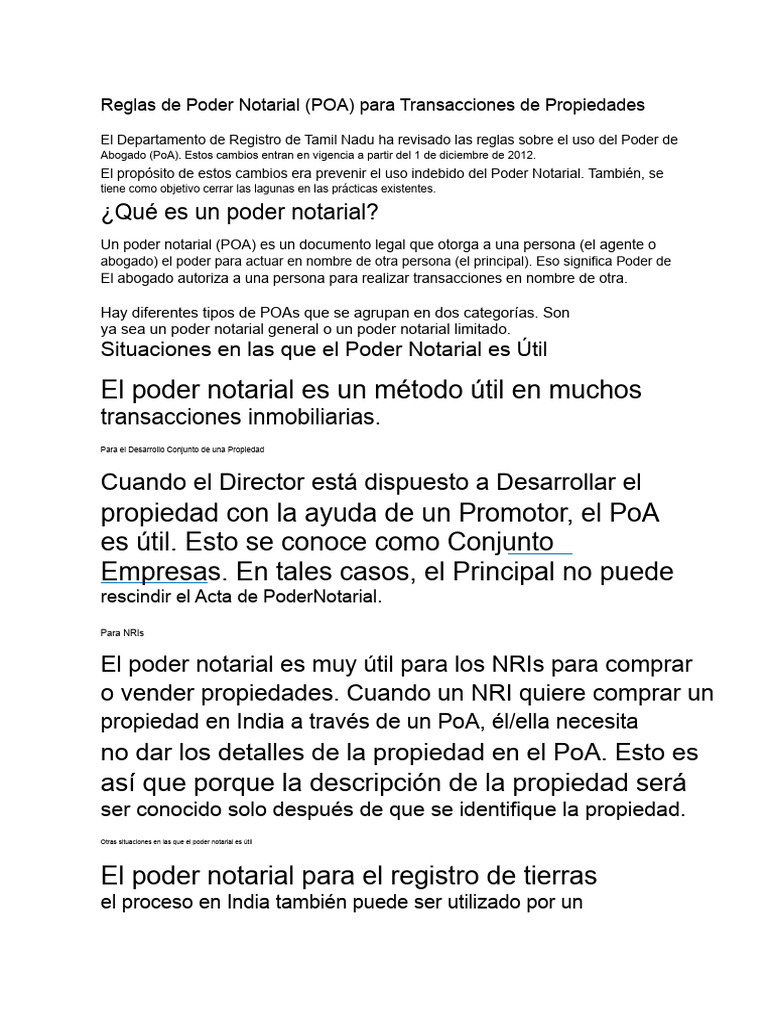Poder Notarial | PDF | Propiedad