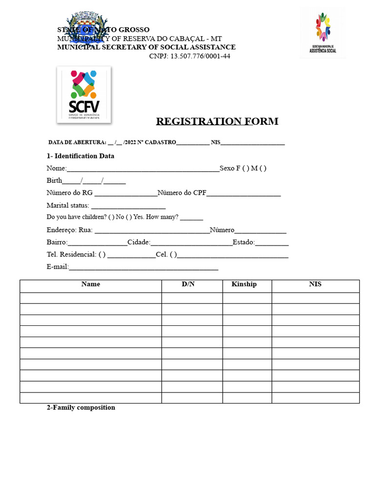 SCFV Registration Form | PDF | Motivation | Motivational