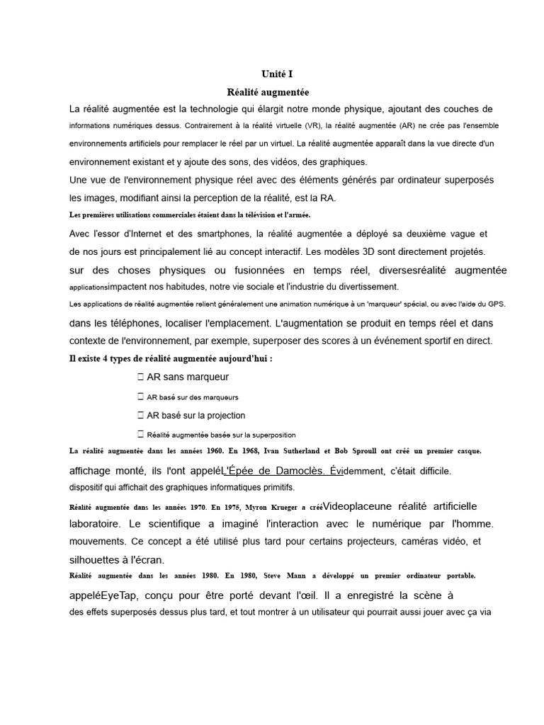 Introduction à la réalité augmentée | PDF | Réalité augmentée | Réalité ...