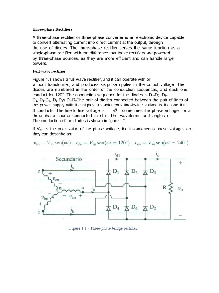 THREE-PHASE RECTIFIERS | PDF | Rectifier | Diode