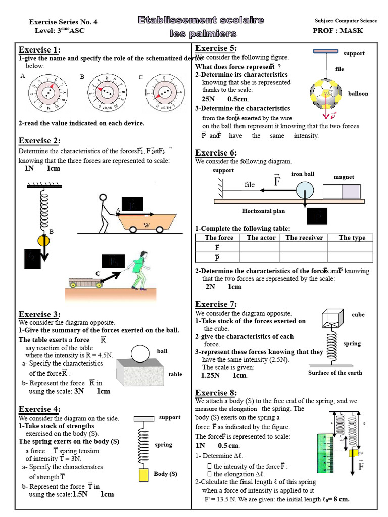 Computer Science Force Exercises | PDF | Force | Physical Sciences