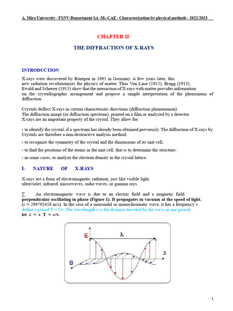 CHAPTER II - X-Ray Diffraction | PDF | Electromagnetic Radiation ...