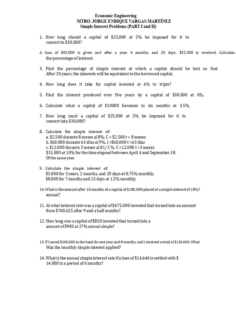 Simple Interest Calculations Guide | PDF | Interest | Debt