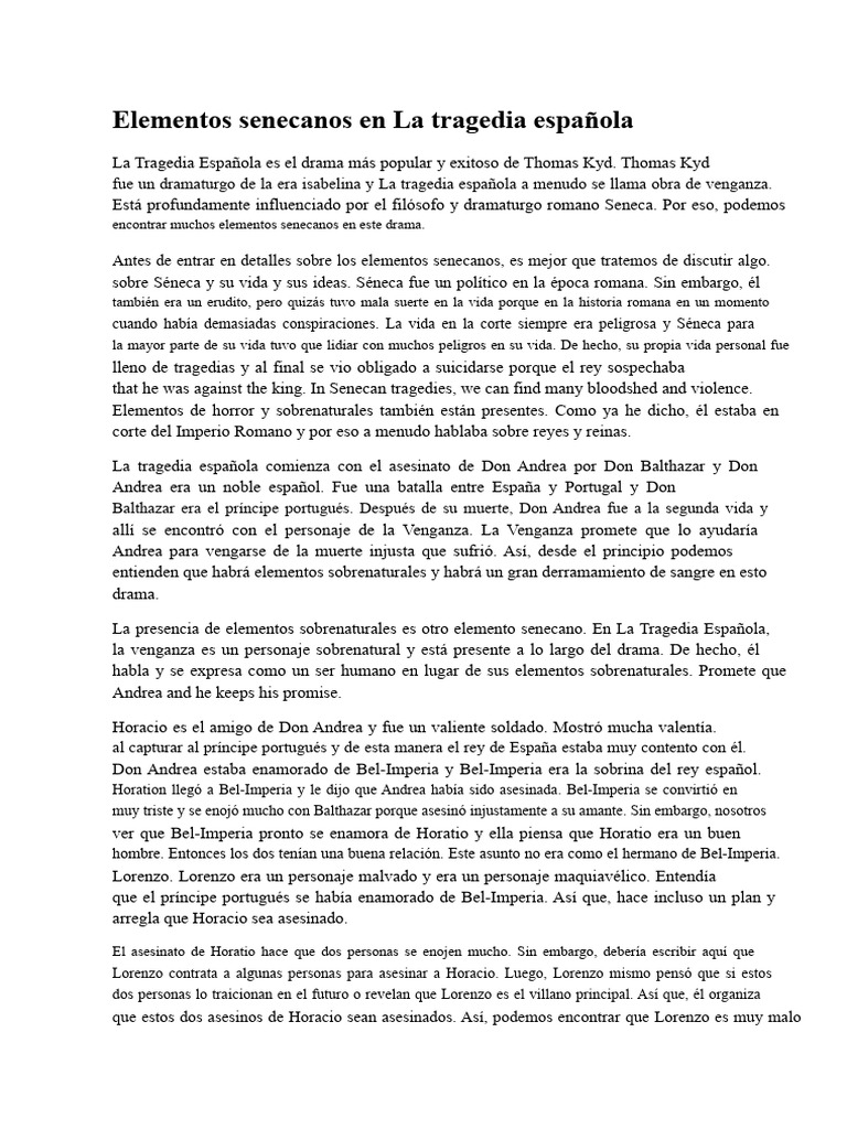 Elementos Senecanos en La Tragedia Española | PDF | Séneca El Joven