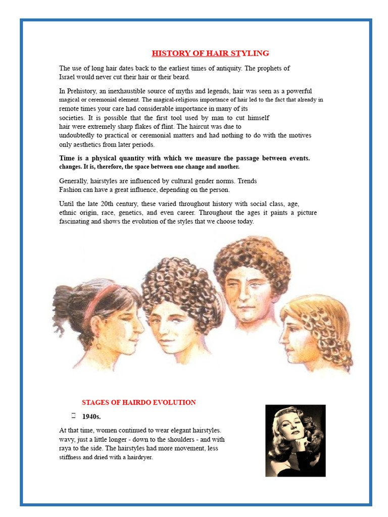 Evolution of Hair Styling Through History | PDF | Hairstyle | Hair