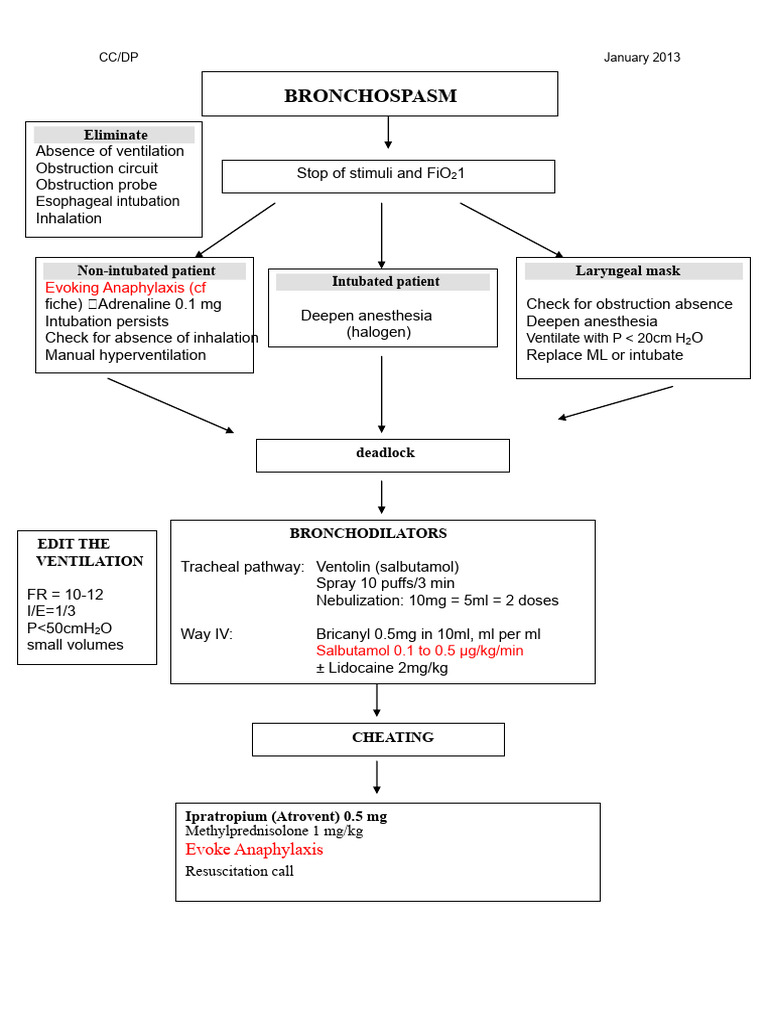 Bronchospasm algorithm | PDF