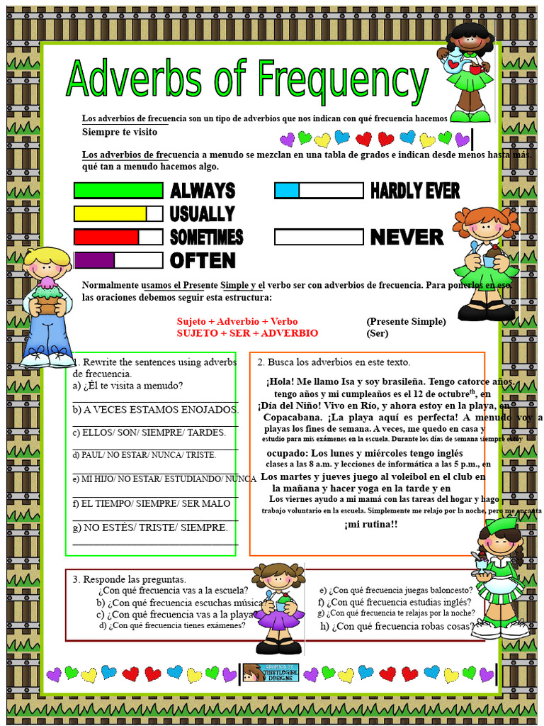 Adverbios de Frecuencia - 5252 | PDF | Adverbio | Verbo