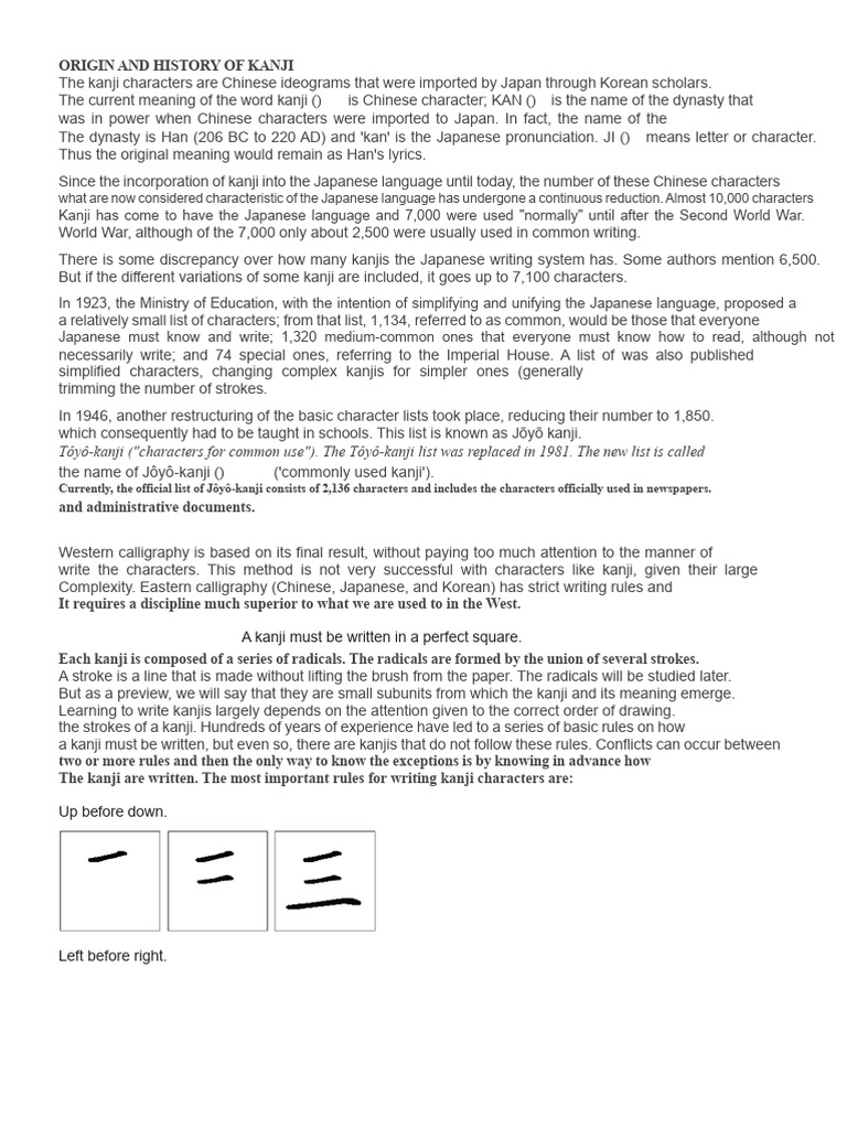 ORIGIN AND HISTORY OF KANJI | PDF | Kanji | Chinese Characters