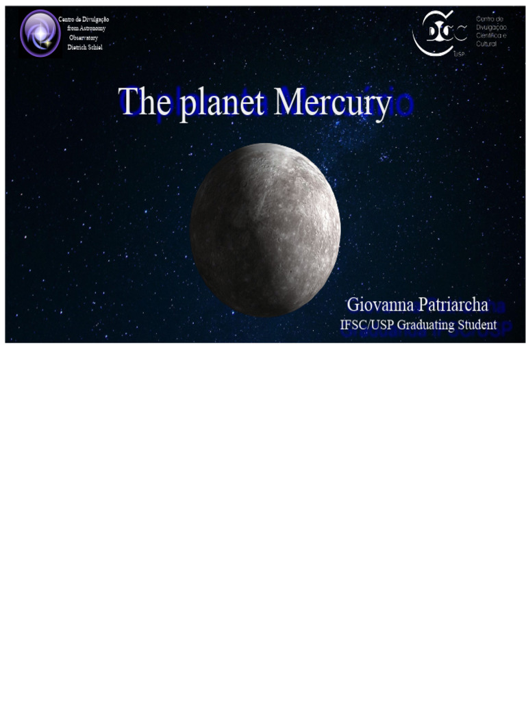 The Planet Mercury.pptx | PDF | Mercury (Planet) | Planets