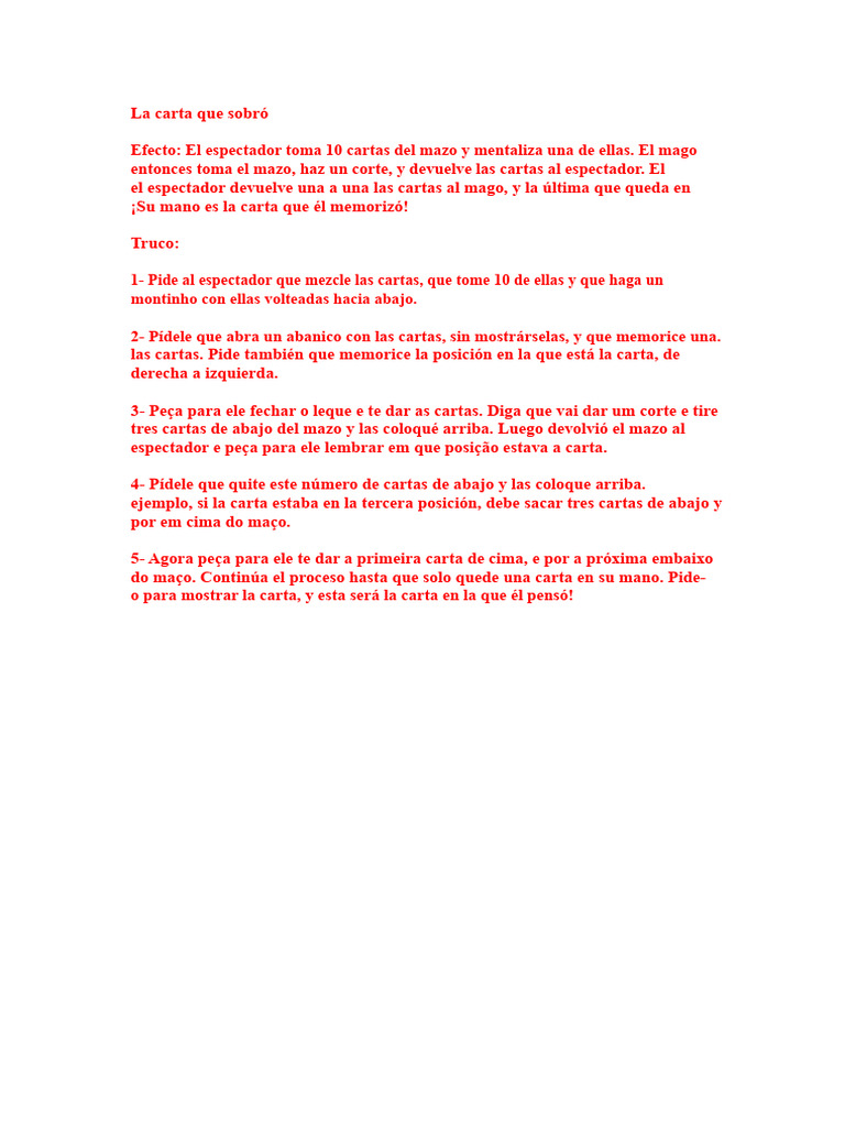 58724992 28 Trucos de Magia con Cartas de Baraja | PDF | Jugando a las ...
