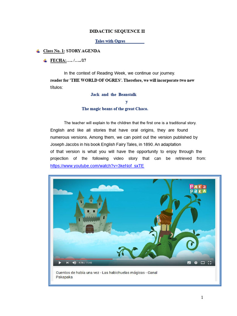 Didactic Sequence II Ogres Ok | PDF | Jack And The Beanstalk | Learning