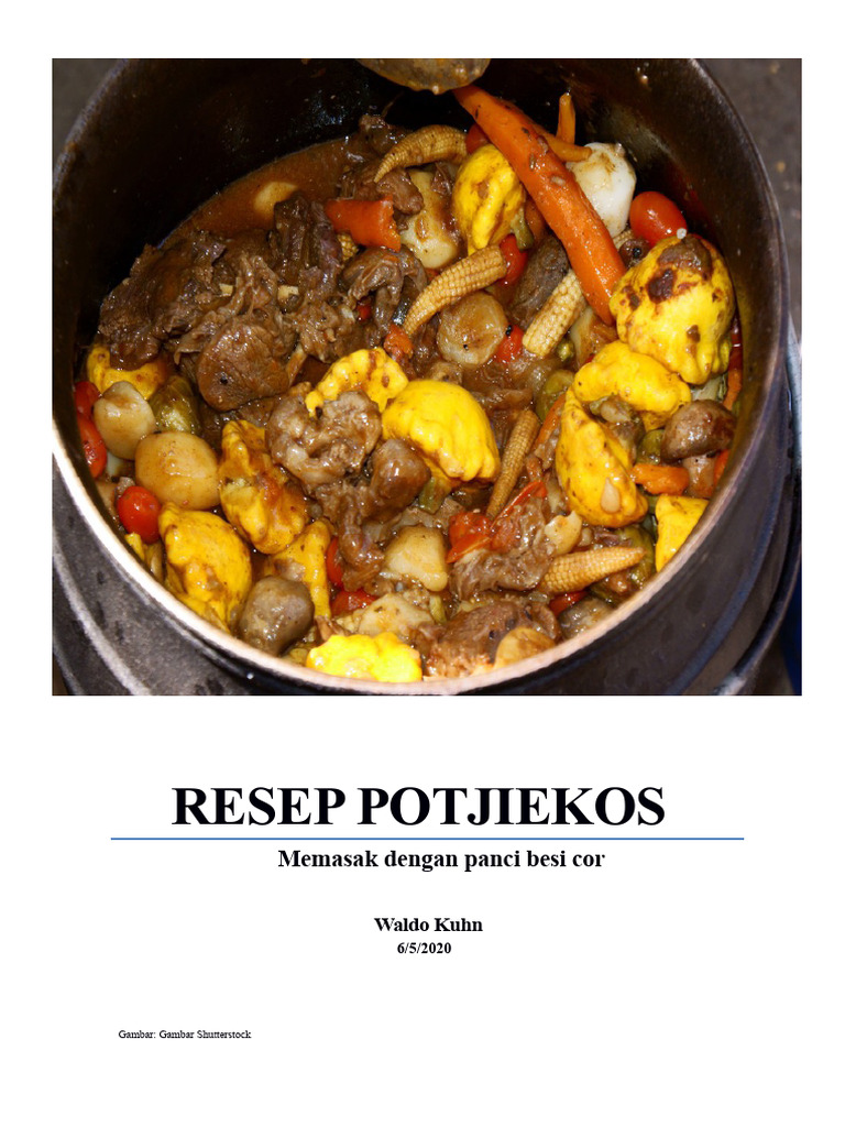 Resep Potjiekos: Masakan Tradisional Afrika | PDF
