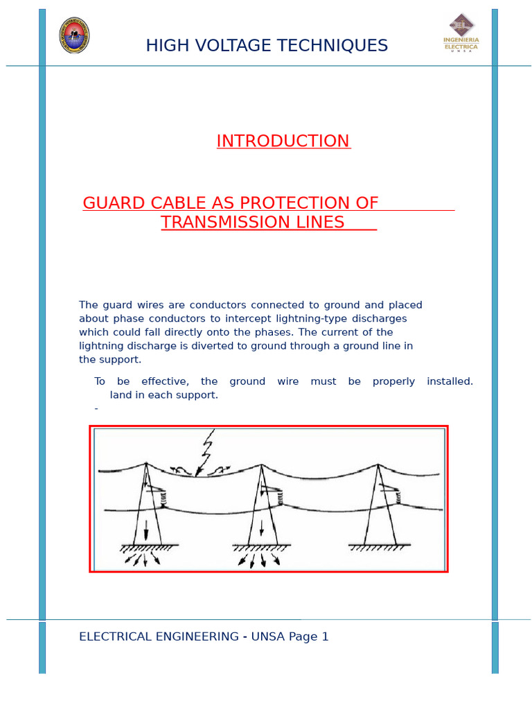 GUARD CABLE AS PROTECTION | PDF | High Voltage | Lightning