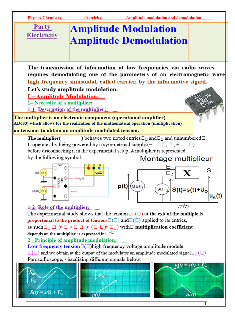 Amplitude Modulation Course _bac info | PDF | Detector (Radio) | Amplitude