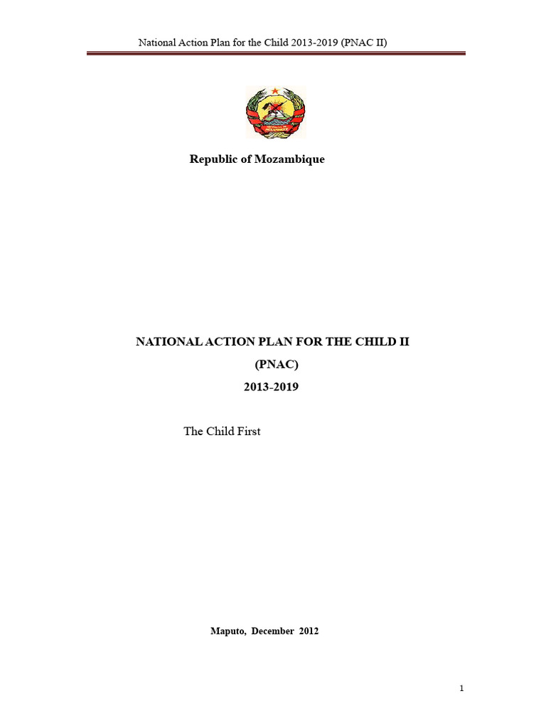 Action Plan For The Child 2013-2019 (PNAC II) - MMAS | PDF | Food Security
