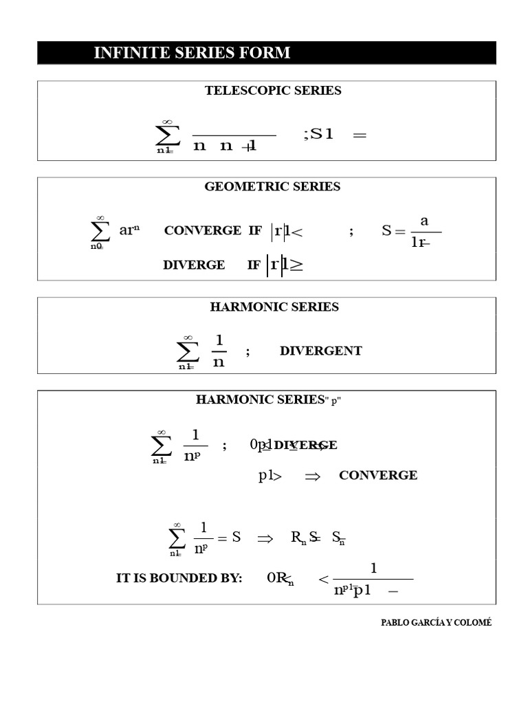 Infinite Series Form | PDF | Series (Mathematics) | Functions And Mappings