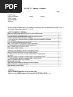 PEERS SNAP-IV - Score Sheet | PDF | Attention Deficit Hyperactivity ...