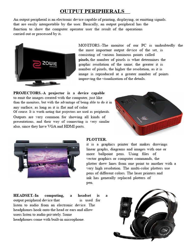 Output and Input Peripherals | PDF | Computer Keyboard | Computer ...