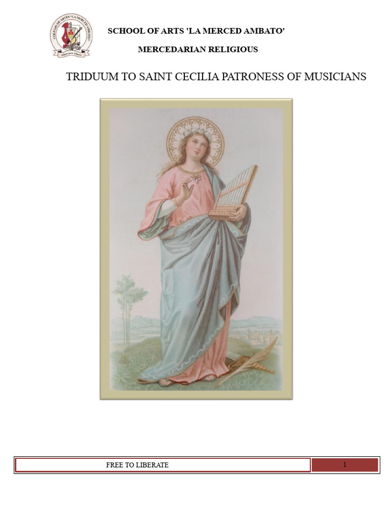 Triduum To Saint Cecilia, Patroness of Musicians | PDF | Mercy | Jesus