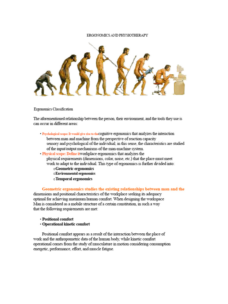 ERGONOMICS AND PHYSIOTHERAPY | PDF | Anatomical Terms Of Motion ...