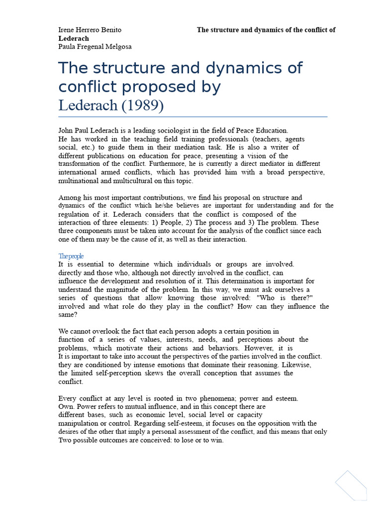 The Structure and Dynamics of Conflict P | PDF | Self Esteem | Emotions