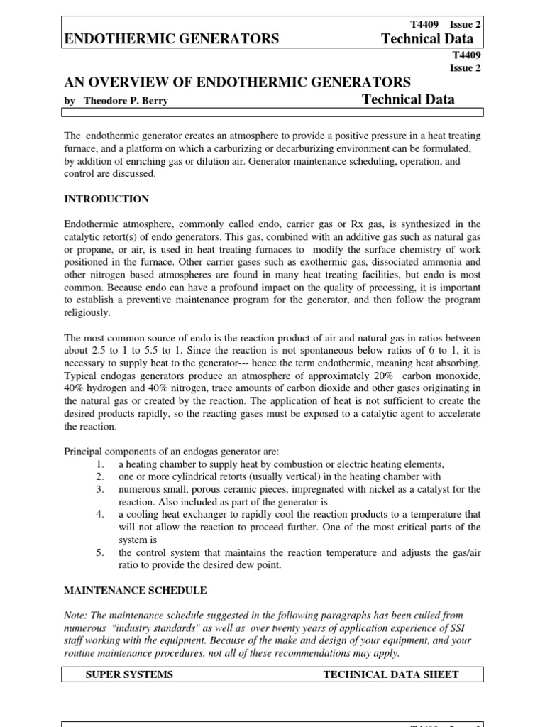 Endothermic Generators Maintenance Guide | PDF