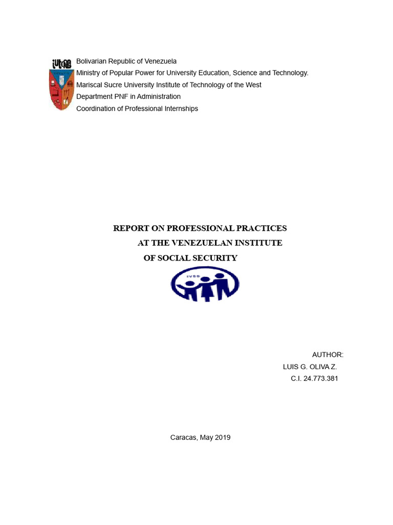 Report On Professional Practices (Luis Oliva) Final Version | PDF ...