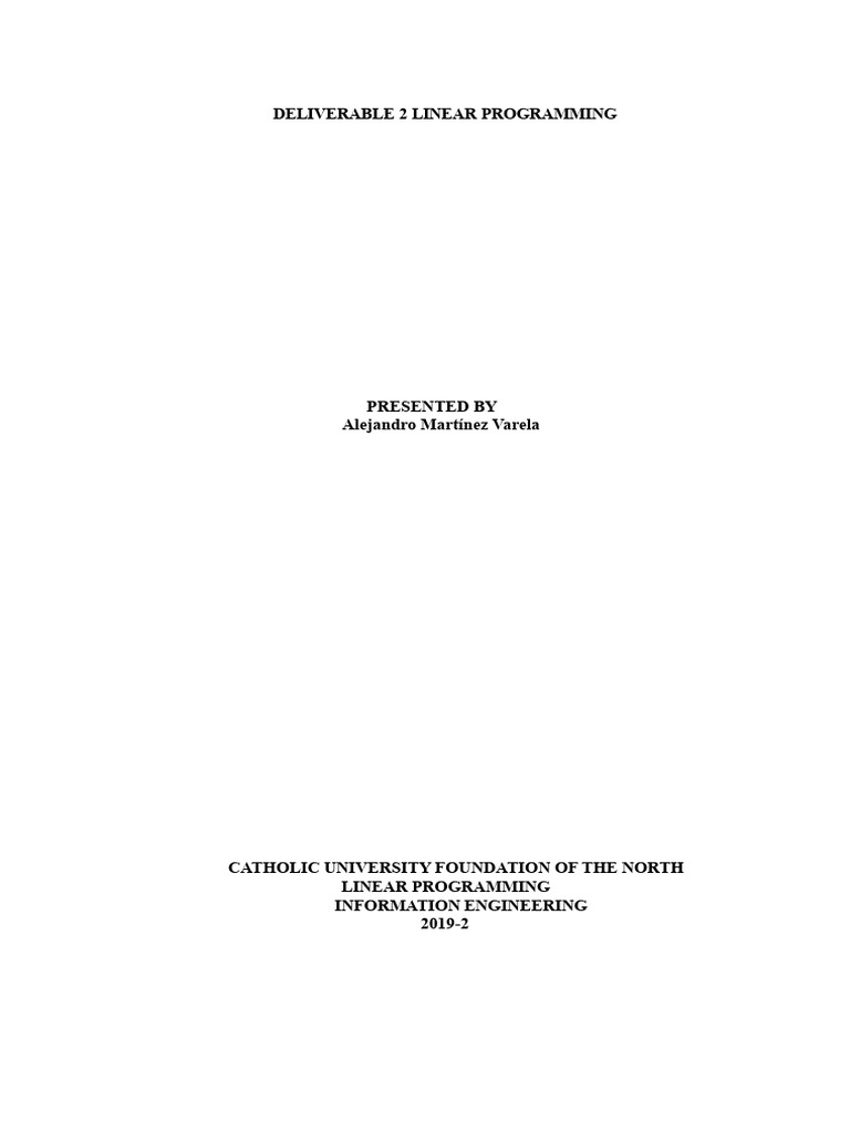 Alejandro Martinez - PL Activity 2 | PDF | Linear Programming | Algorithms