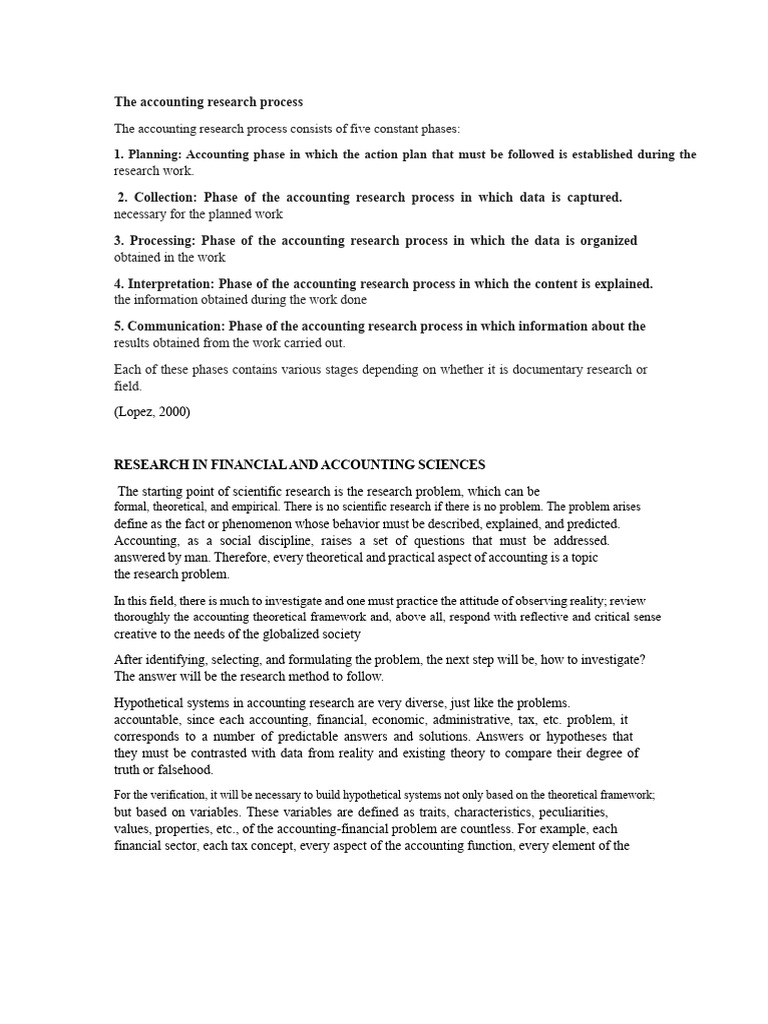 Methodology of Accounting Research | PDF | Methodology | Hypothesis