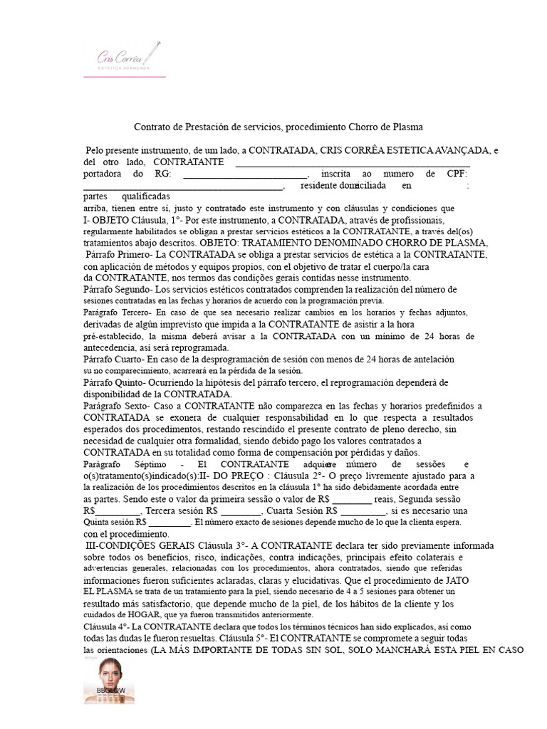 Contrato de Chorro de Plasma | PDF