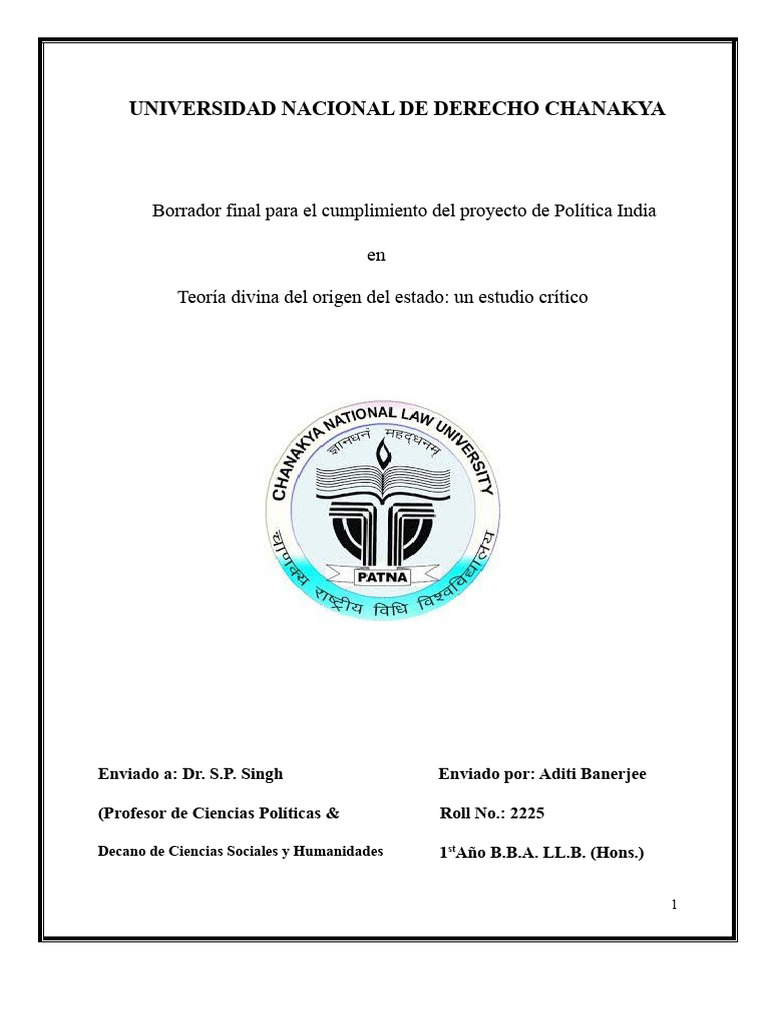 Teoría Divina Del Origen Del Estado | PDF | Dios | Estado (política)