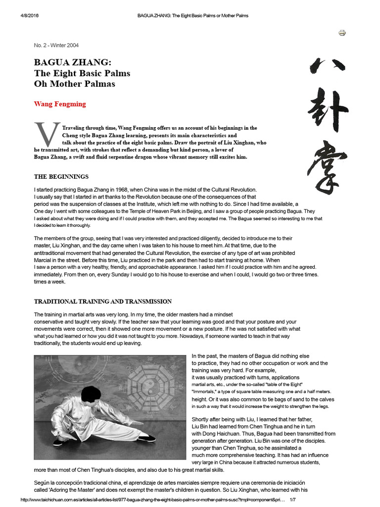 Understanding Bagua Zhang's Eight Palms | PDF | Tai Chi