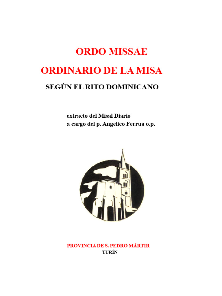 Ordo Missae: Misa según el Rito Dominicano | PDF | Cristo (título ...