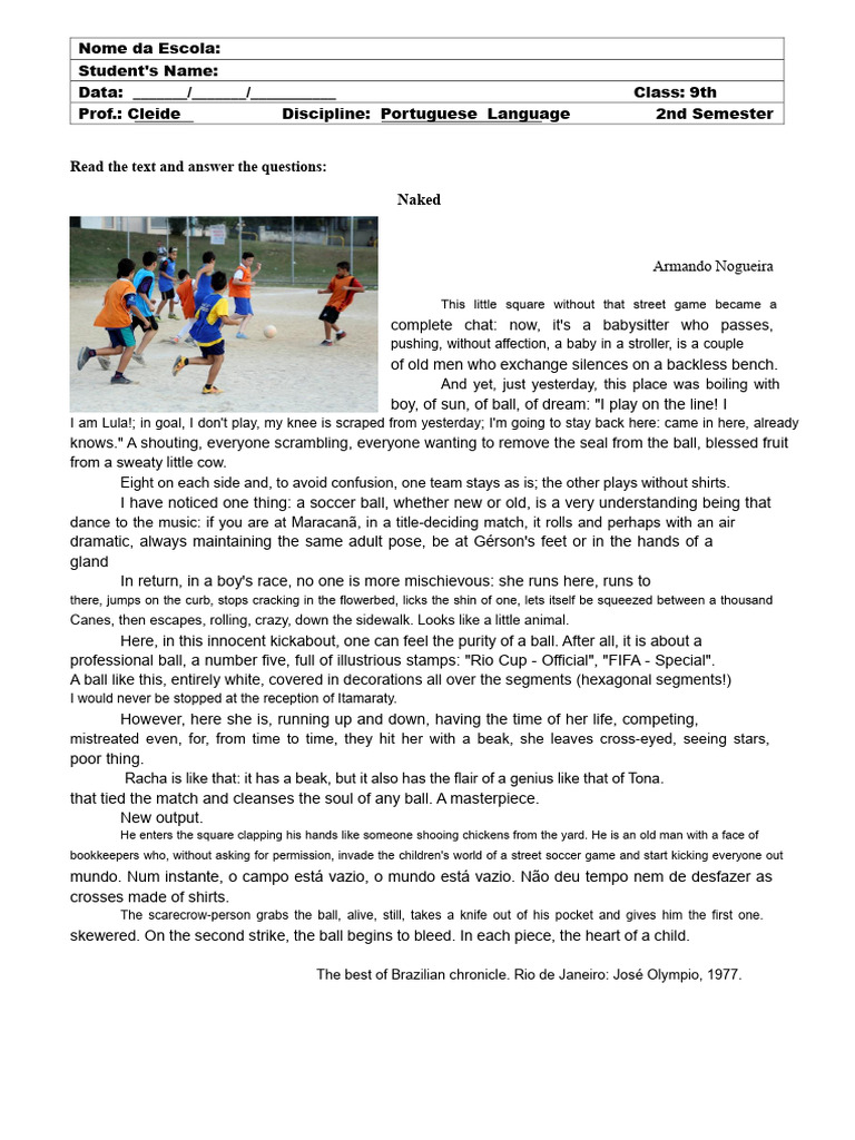 Activity 01.06 To 08.06 - Text Comprehension Genre Chronicle | PDF