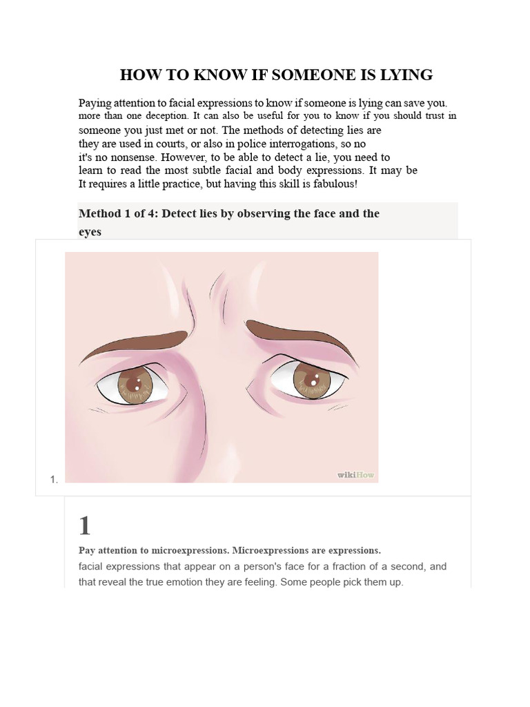 Detecting Lies: Body Language Tips | PDF | Body Language | Nonverbal ...