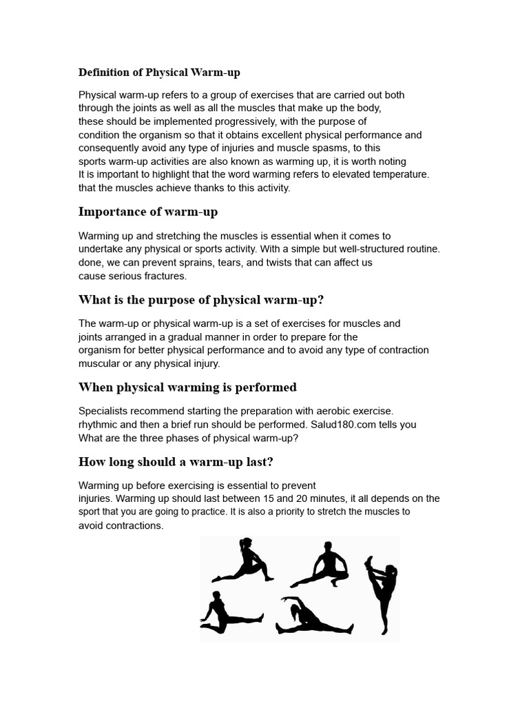 Definition of Physical Warm-Up | PDF | Sports | Value (Ethics)