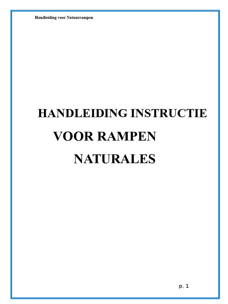 Handleiding Voorbereiding Op Natuurrampen | PDF