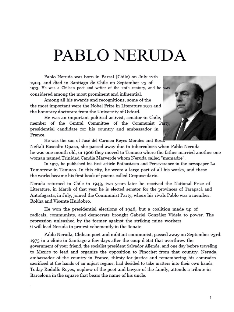 Pablo Neruda Analysis of Poem 20 | PDF