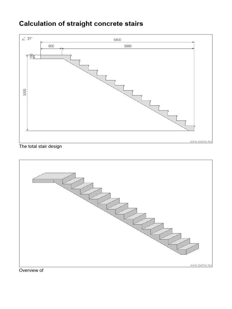 Concrete Stair Design Calculation Guide | PDF