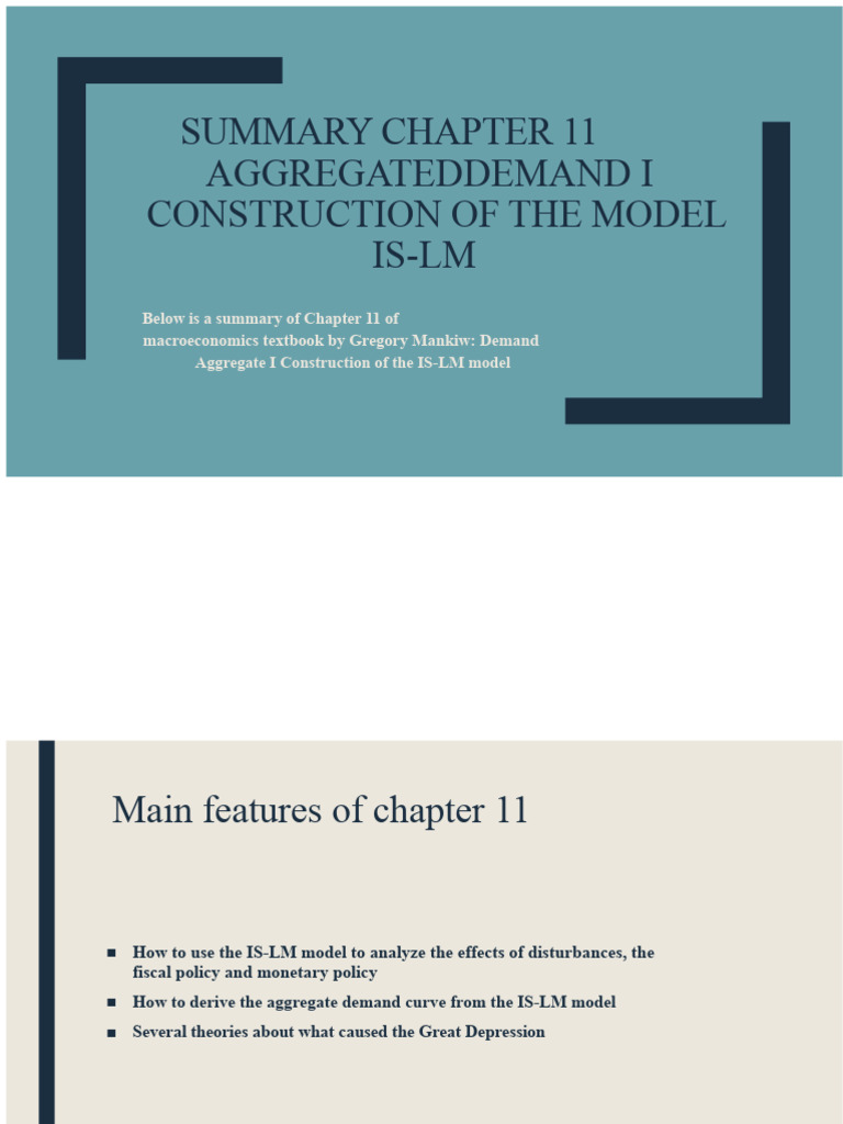 Summary Chapter 11 The Aggregate Demand I Construction | PDF | Interest ...